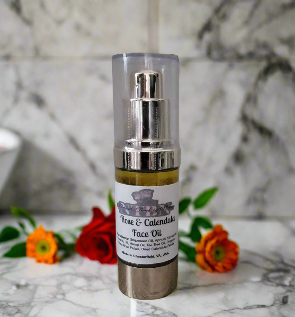 Rose & Calendula Facial Oil | Organic Anti-Aging Face Serum – Natural ...